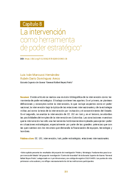 (PDF) La intervención como herramienta de poder estratégico