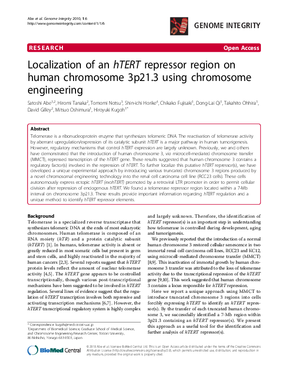(PDF) Human Chromosome 3P21.3 Using Chromosome