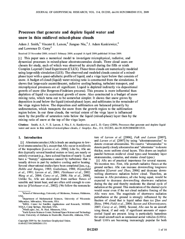 (PDF) Processes that generate and deplete liquid water and snow in thin ...