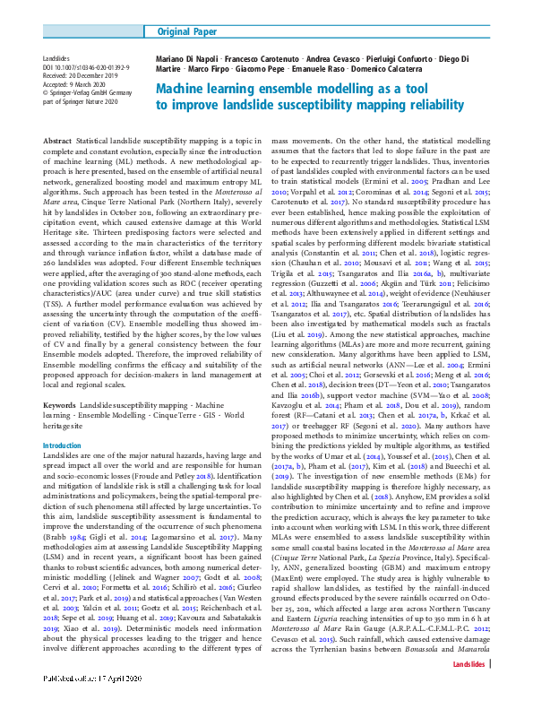 (PDF) Machine learning ensemble modelling as a tool to improve ...