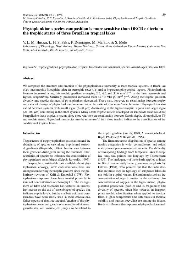(PDF) Phytoplankton species composition is more sensitive than OECD ...