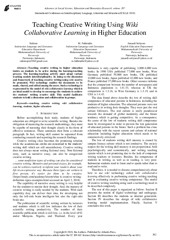 PDF Teaching Creative Writing Using Wiki Collaborative Learning In pdf-teaching-creative-writing-using-wiki-collaborative-learning-in