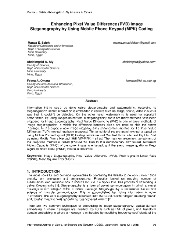 (PDF) Enhancing Pixel Value Difference (PVD) Image Steganography by Using Mobile Phone Keypad ...