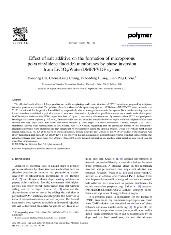 (PDF) Effect of salt additive on the formation of microporous poly ...