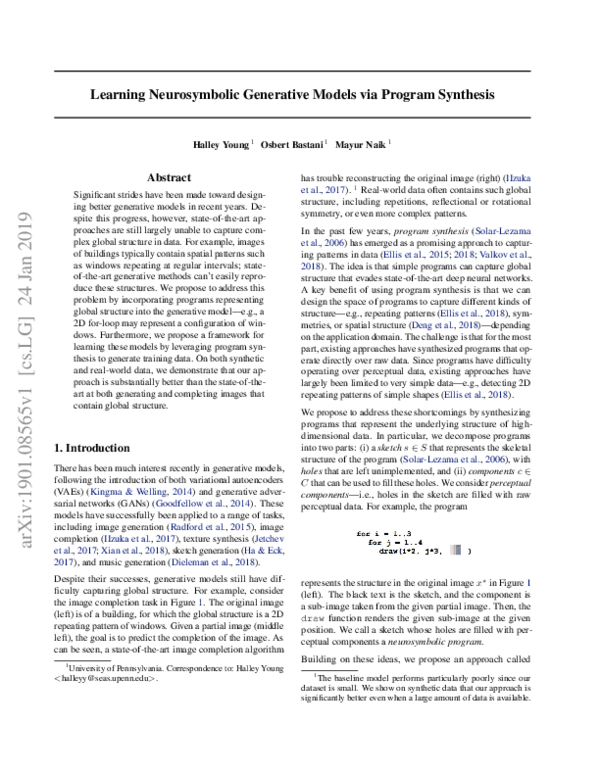 (PDF) Learning Neurosymbolic Generative Models via Program Synthesis