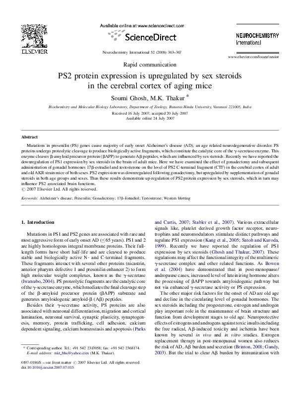 (PDF) PS2 protein expression is upregulated by sex steroids in the ...