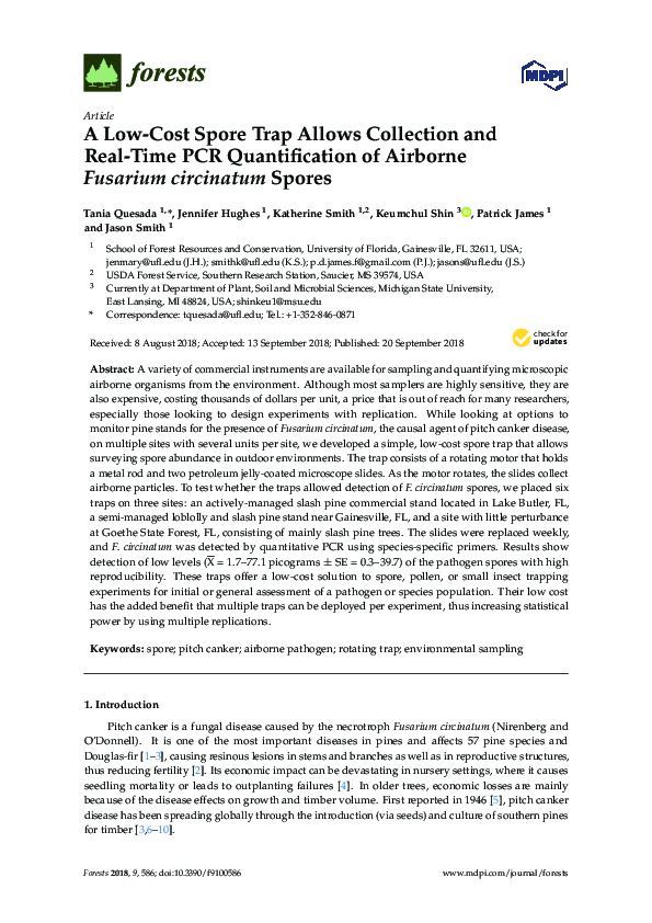 (PDF) A Low-Cost Spore Trap Allows Collection and Real-Time PCR ...