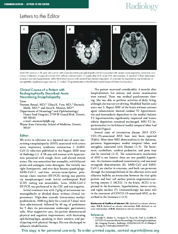 (PDF) Clinical Course of a Patient with Radiographically Described ...
