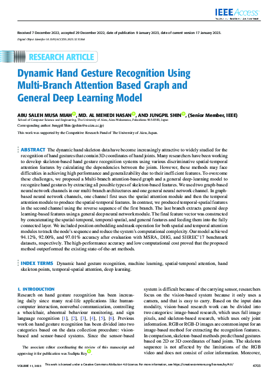 Pdf Dynamic Hand Gesture Recognition Using Multi Branch Attention Based Graph And General Deep