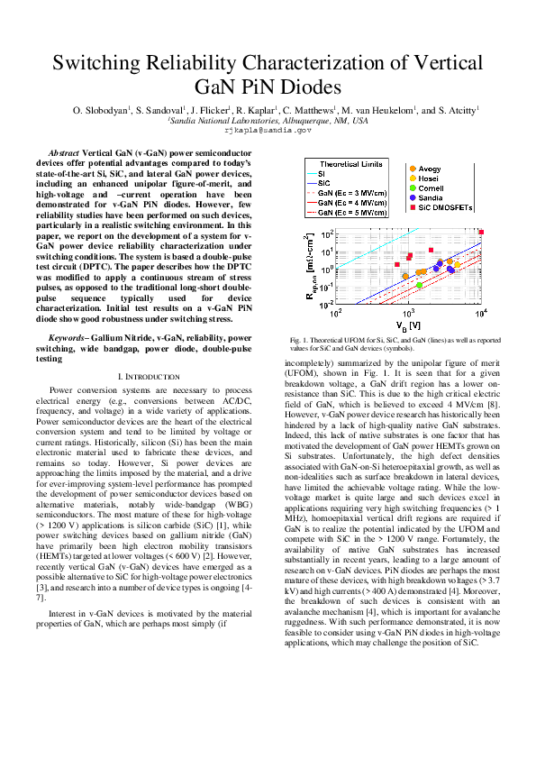 (PDF) Switching Reliability Characterization of Vertical GaN PiN Diodes