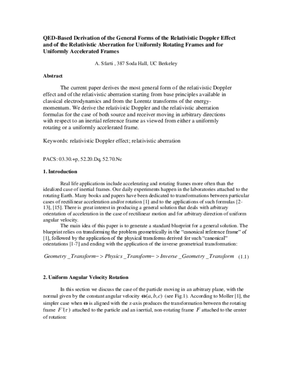 (PDF) QED-based derivation of the general forms of the relativistic ...