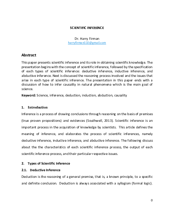 (PDF) SCIENTIFIC INFERENCE