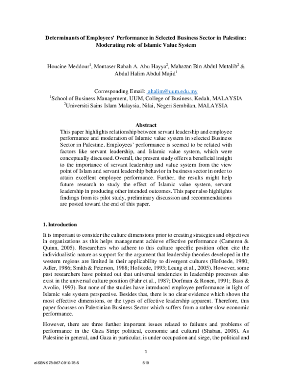 (PDF) Determinants of Employees’ Performance in Selected Business ...