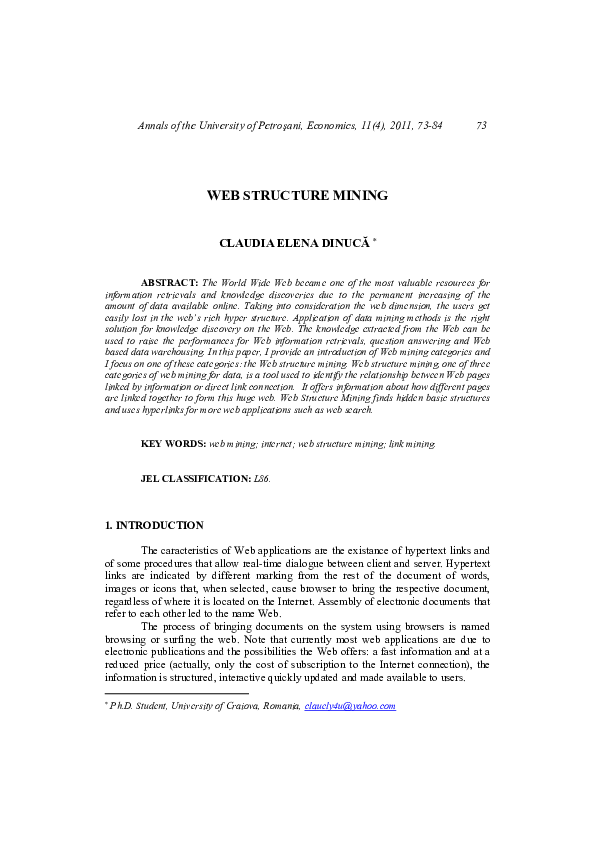 Web Structure Mining