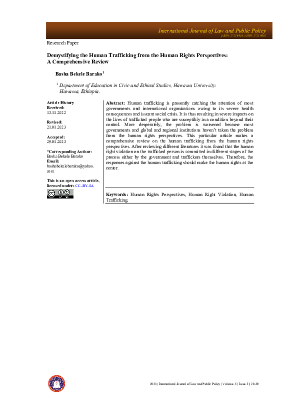 (PDF) Demystifying the Human Trafficking from the Human Rights ...