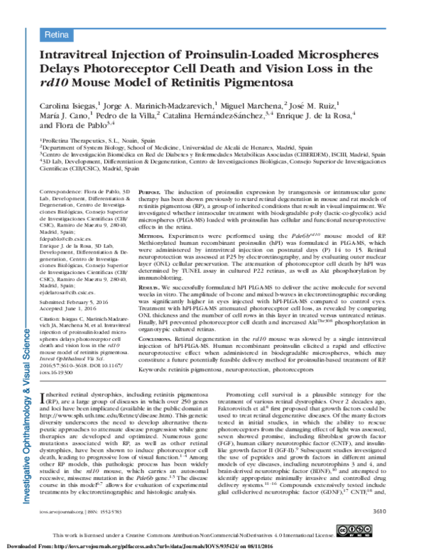 (PDF) Intravitreal Injection of Proinsulin-Loaded Microspheres Delays ...