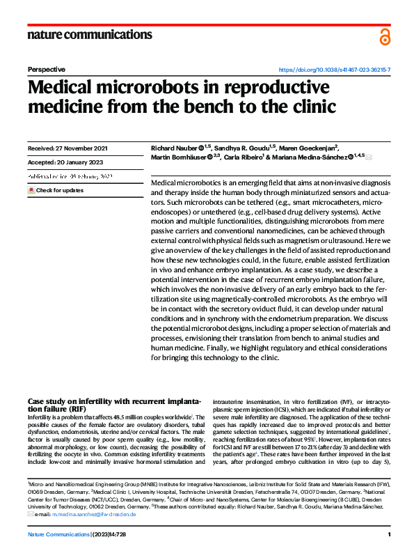 (PDF) Medical microrobots in reproductive medicine from the bench to ...