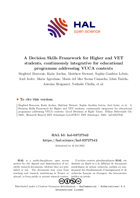 (PDF) A Decision Skills Framework for Higher and VET students ...