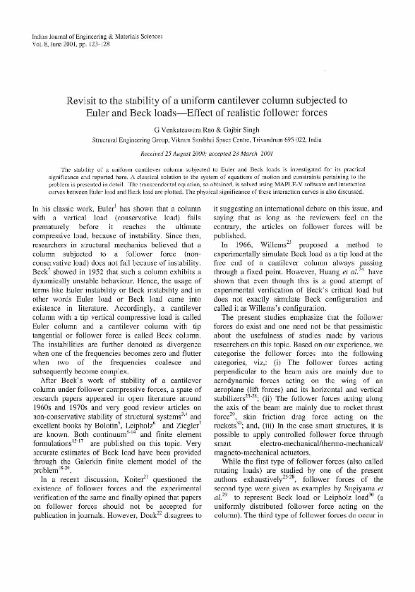 (PDF) Revisit to the stability of a uniform cantilever column subjected ...
