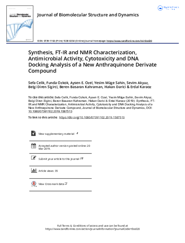 (PDF) Synthesis, FT-IR and NMR characterization, antimicrobial activity ...