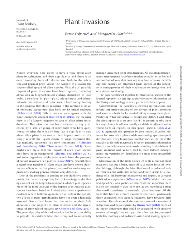 (PDF) Plant invasions