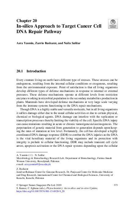 (PDF) In-silico Approach to Target Cancer Cell DNA Repair Pathway ...