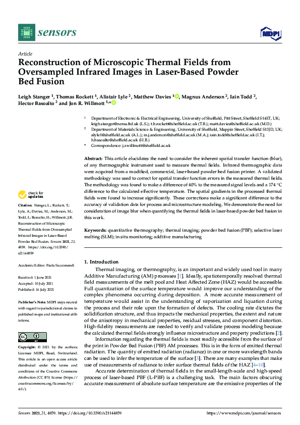 (PDF) Reconstruction of Microscopic Thermal Fields from Oversampled Infrared Images in Laser ...