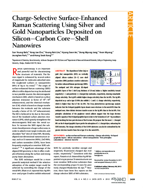 (PDF) Charge-Selective Surface-Enhanced Raman Scattering Using Silver ...