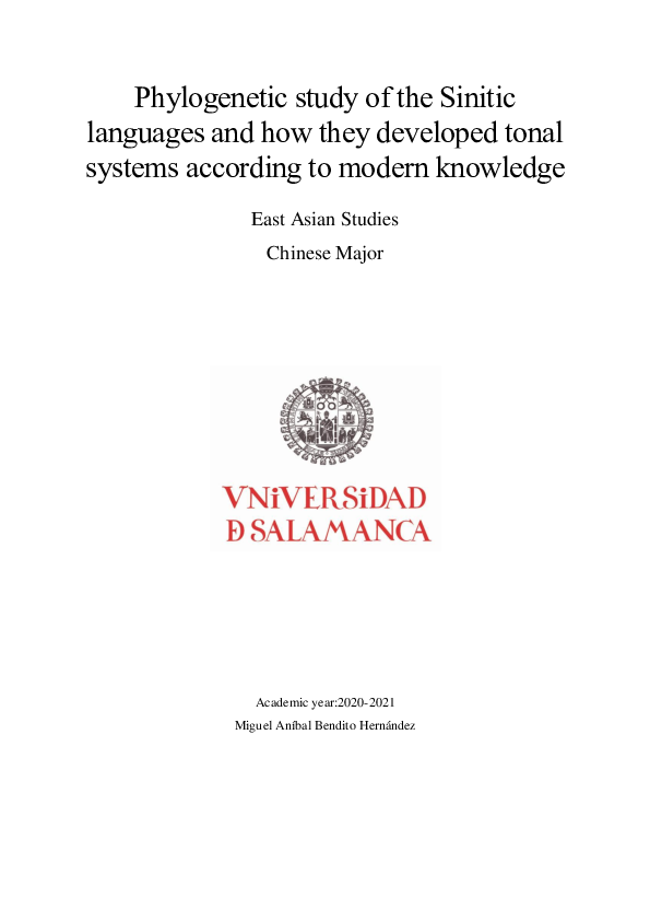 (PDF) Phylogenetic study of the Sinitic languages and how they ...