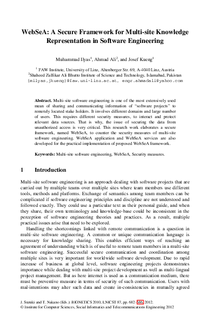 (PDF) WebSeA: A Secure Framework for Multi-site Knowledge ...