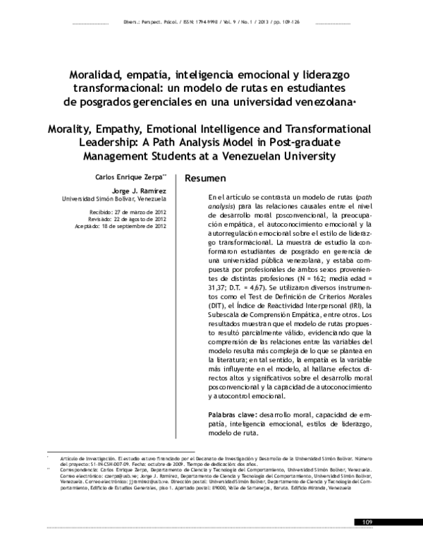 (PDF) Morality, Empathy, Emotional Intelligence and Transformational Leadership: A Path Analysis ...