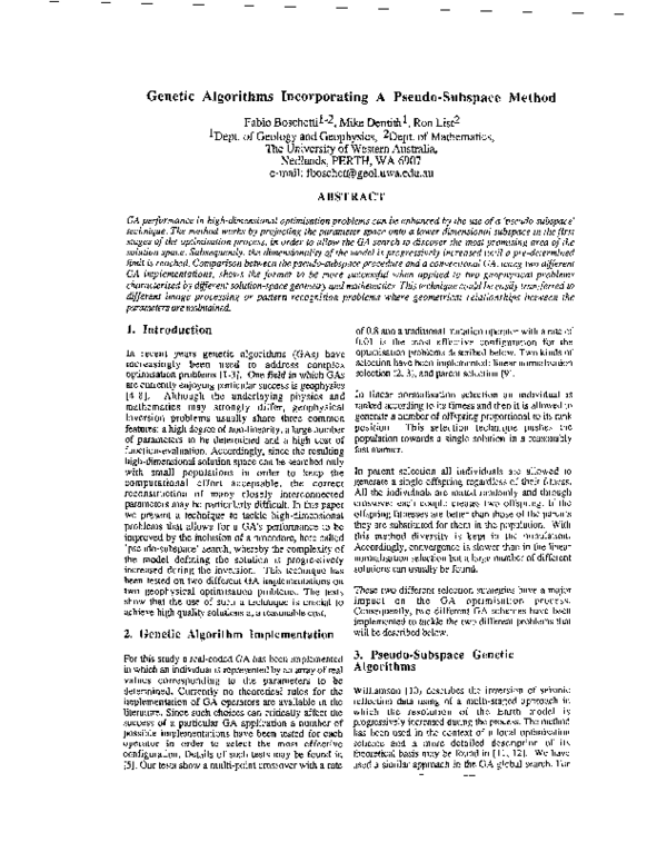 (PDF) Genetic algorithms incorporating a pseudo-subspace method