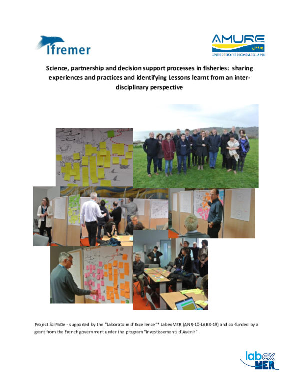(PDF) Science, partnership and decision support processes in fisheries: sharing experiences and ...
