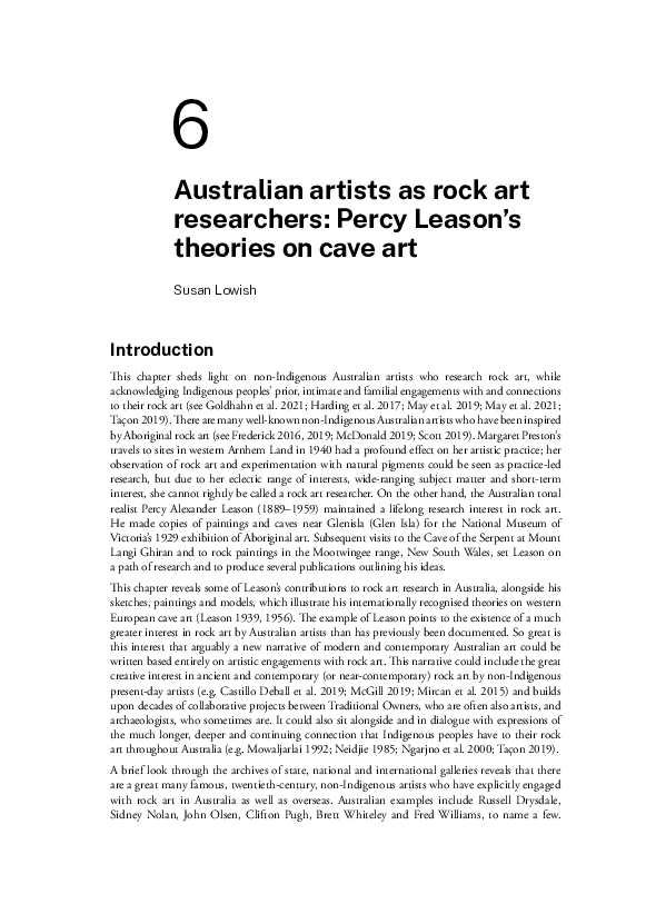 (PDF) Australian artists as rock art researchers: Percy Leason’s ...