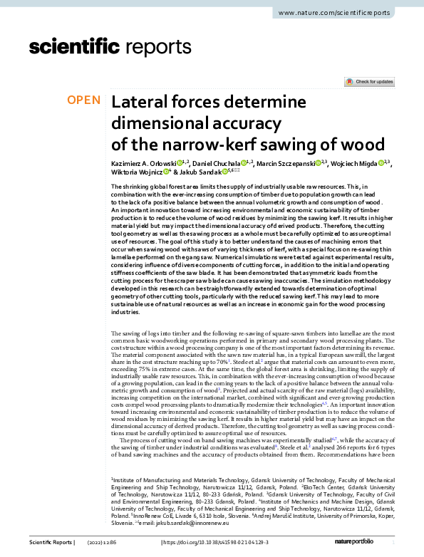 (PDF) Lateral forces determine dimensional accuracy of the narrow-kerf ...