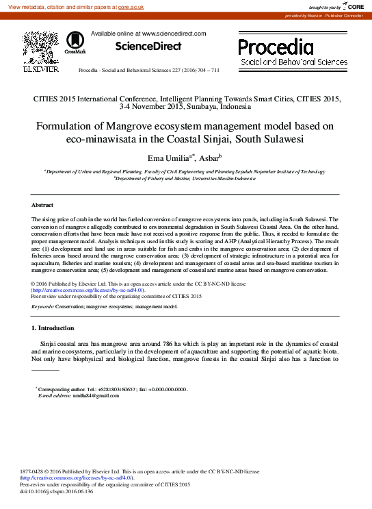 (PDF) Formulation of Mangrove Ecosystem Management Model Based on Eco ...