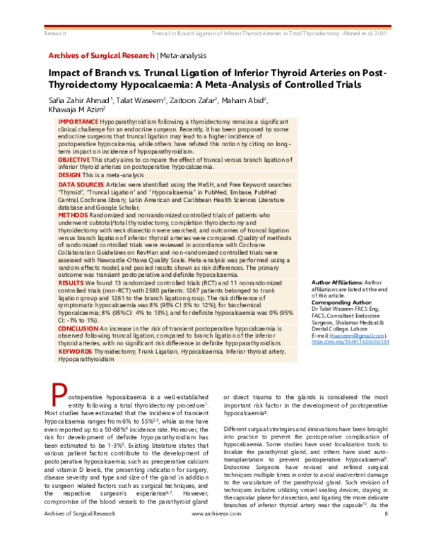 (PDF) Branch vs. Truncal Ligation