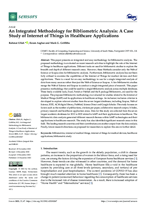 (PDF) An Integrated Methodology for Bibliometric Analysis: A Case Study ...
