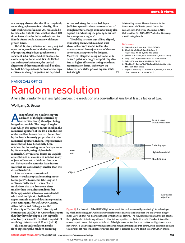(PDF) Nanoscale optics: Random resolution