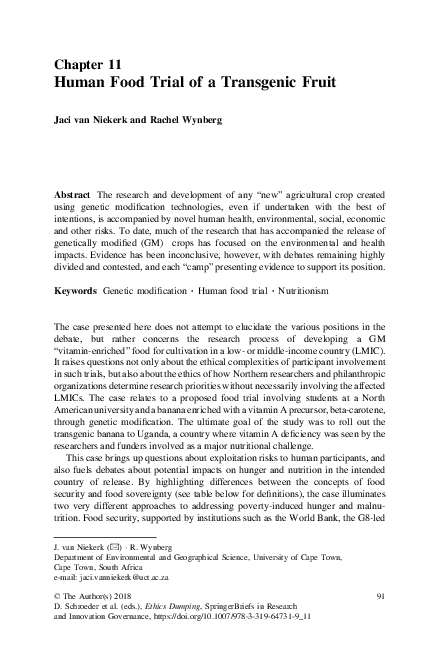 (PDF) Human Food Trial of a Transgenic Fruit