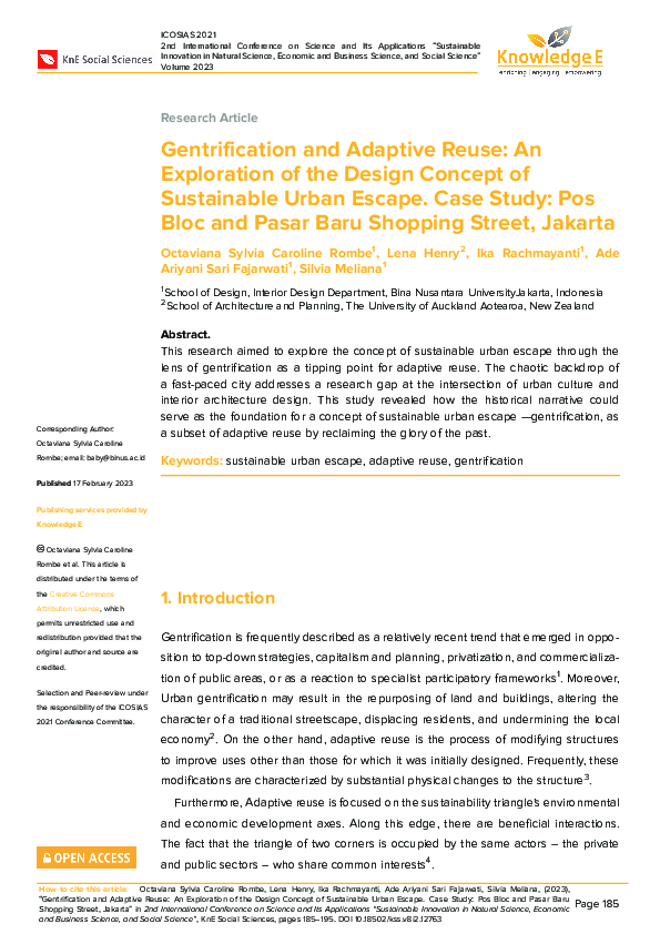 (PDF) Gentrification and Adaptive Reuse: An Exploration of the Design ...