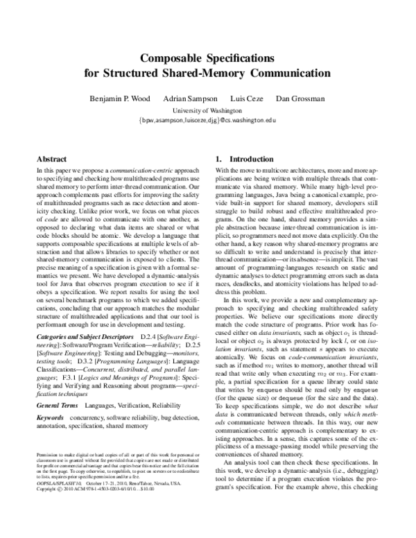 (PDF) Structured Communication in Multithreaded Programs