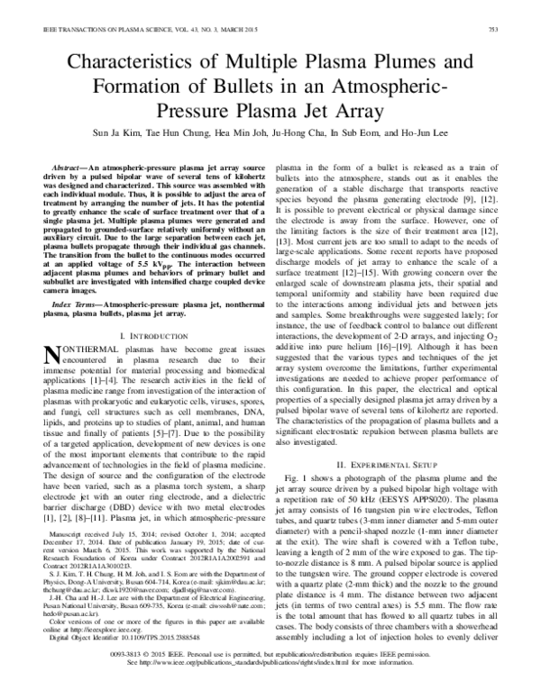 (PDF) Characteristics of Multiple Plasma Plumes and Formation of ...