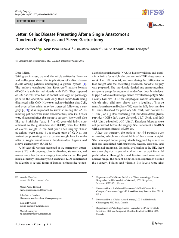 (PDF) Letter: Celiac Disease Presenting After a Single Anastomosis ...