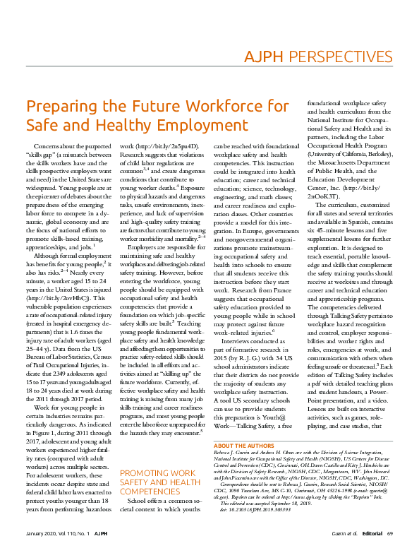 (PDF) Preparing the Future Workforce for Safe and Healthy Employment