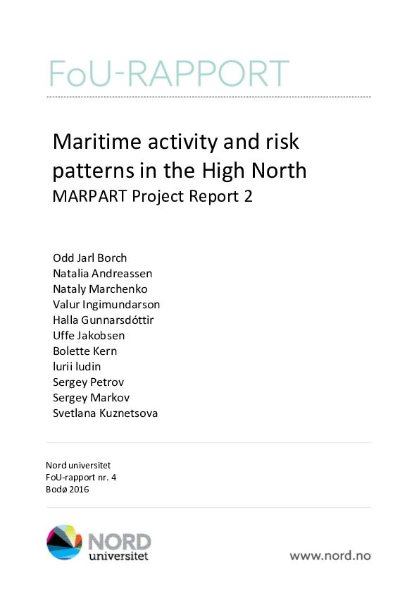(PDF) Maritime activity and risk patterns in the High North : MARPART ...