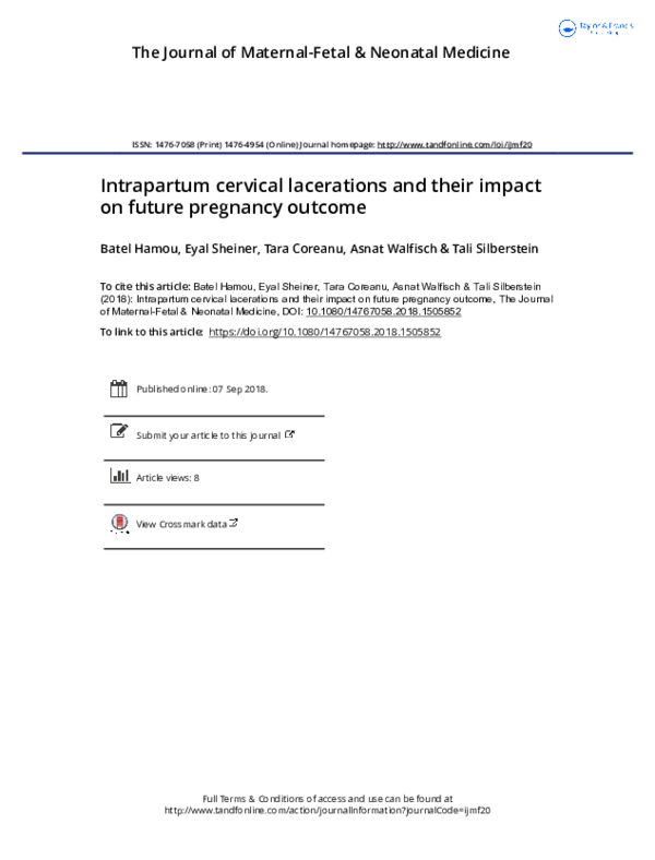 (PDF) Intrapartum cervical lacerations and their impact on future ...