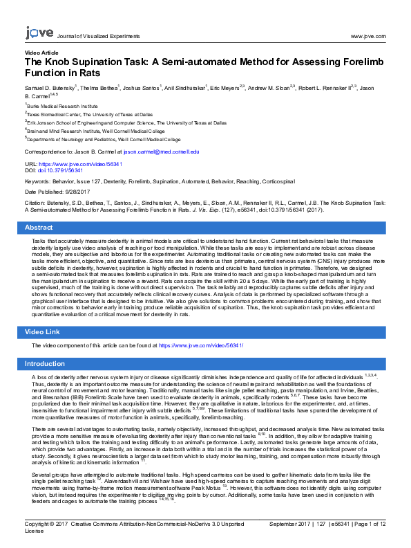 (PDF) The Knob Supination Task: A Semi-automated Method for Assessing ...