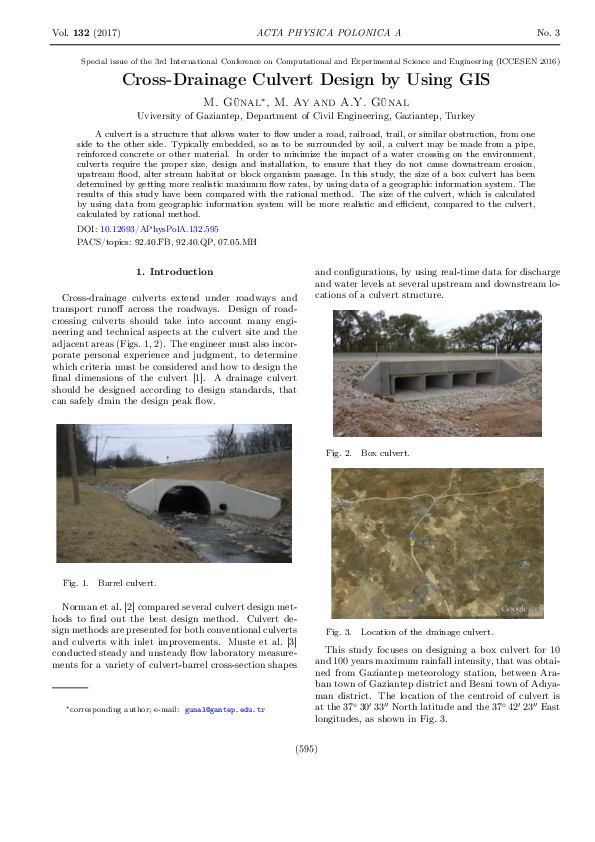 (PDF) Cross-Drainage Culvert Design by Using GIS
