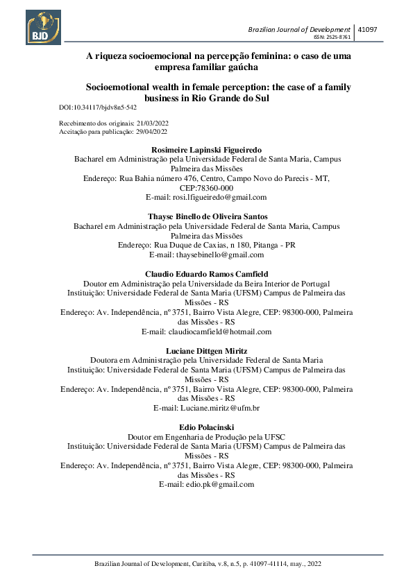 (PDF) A riqueza socioemocional na percepção feminina: o caso de uma ...
